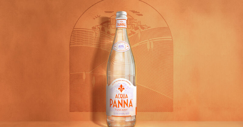 Acqua Panna Logo Eine Flasche Und Glas Acqua Panna Italienisch Noch